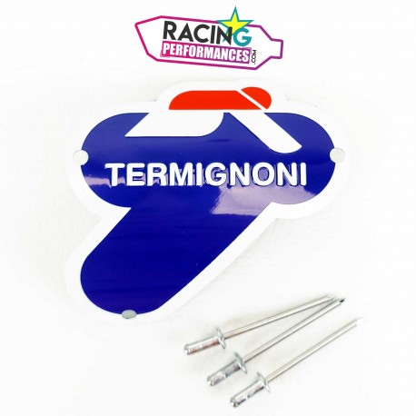 Plaque Logo A Riveter Termignoni Rouge Blanc Bleu | Noir/Blanc